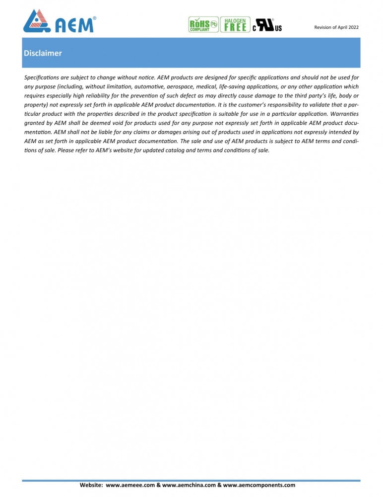 AEM T0603HI1000TM datasheet page 6