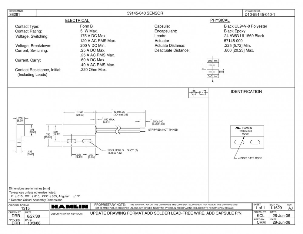 Littelfuse 59145-040 technical drawing