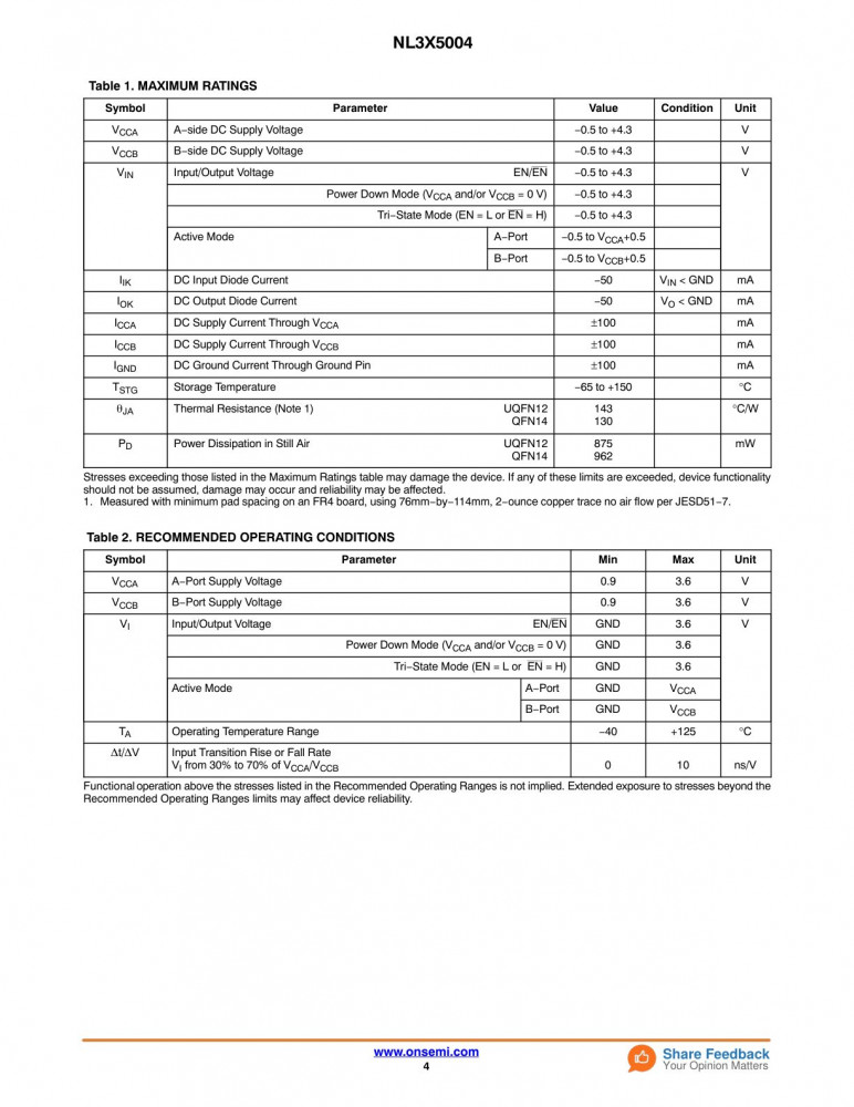 NL3X5004 datasheet page 4