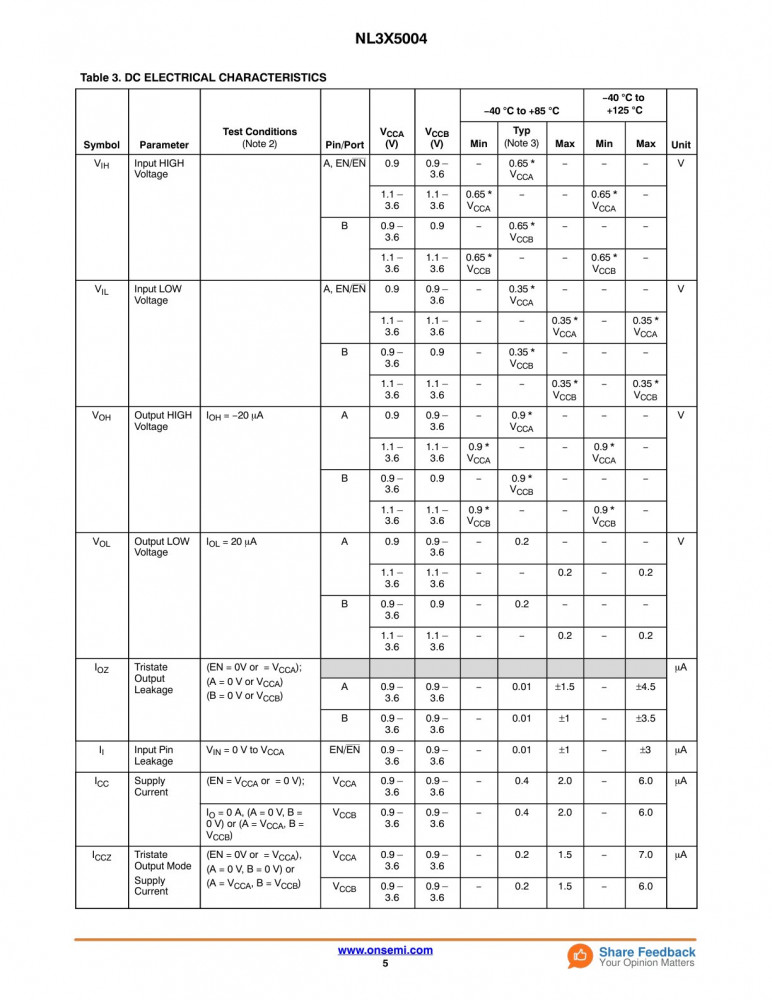 NL3X5004 datasheet page 5
