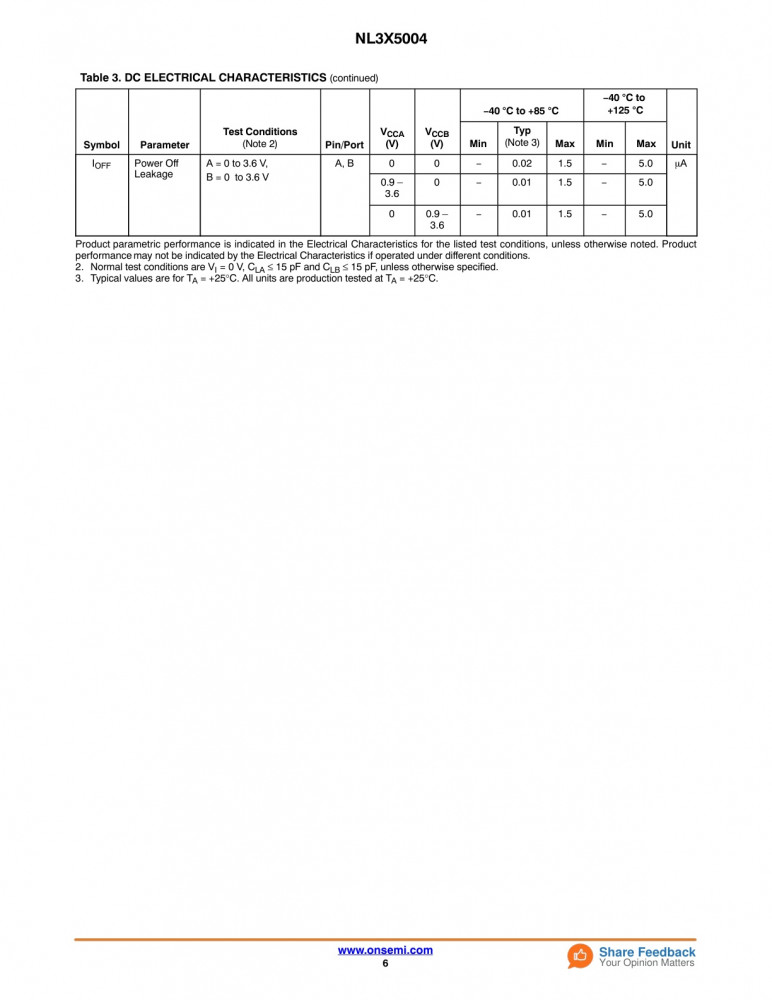 NL3X5004 datasheet page 6