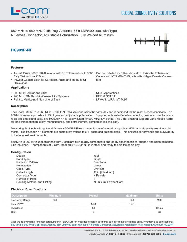 HG909P-NF technical document page 1