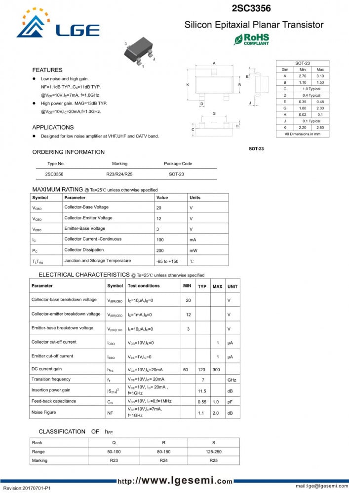 2SC3356 datasheet page 1