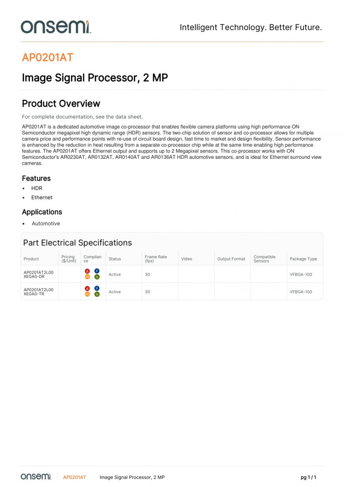 AP0201AT technical document preview