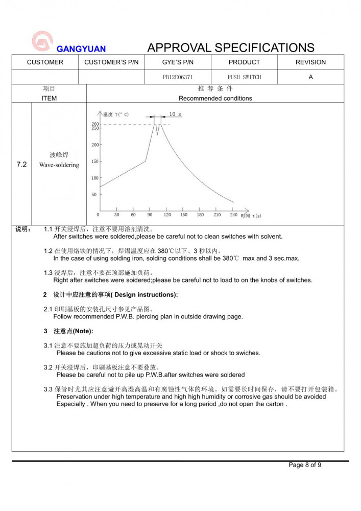 PB12E06371 approval specification page 8