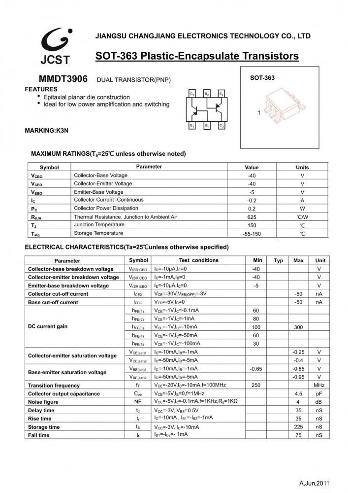 JSCJ MMDT3906 datasheet page
