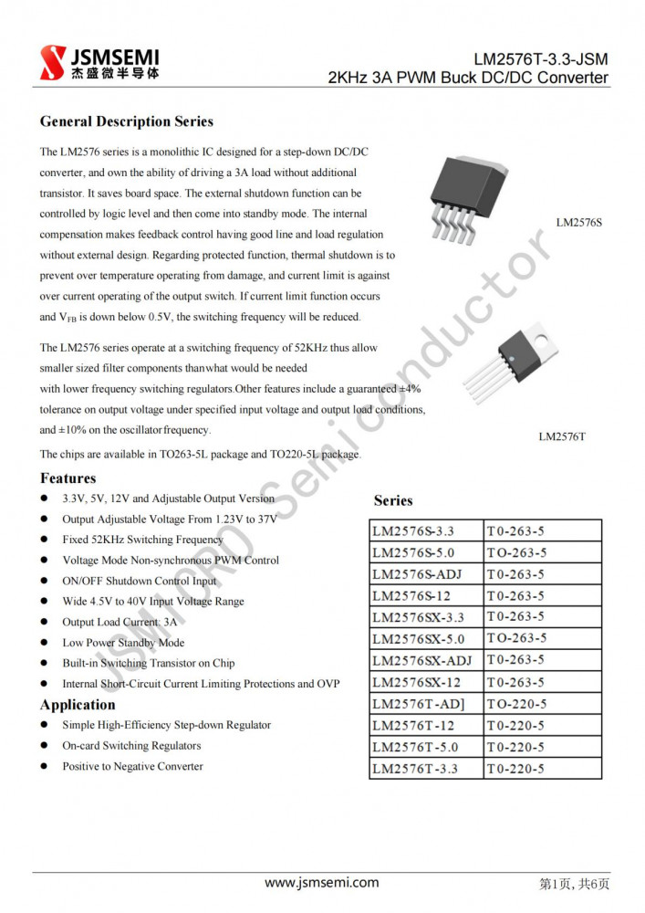 LM2576T-3.3-JSM datasheet page 1