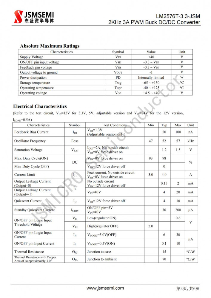 LM2576T-3.3-JSM datasheet page 3