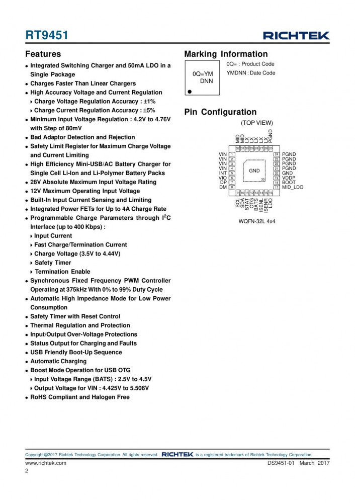 RT9451 datasheet page 2