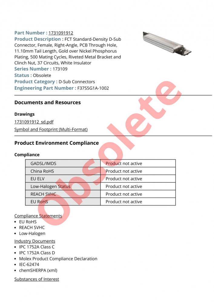 MOLEX 1731091912 drawing page 1