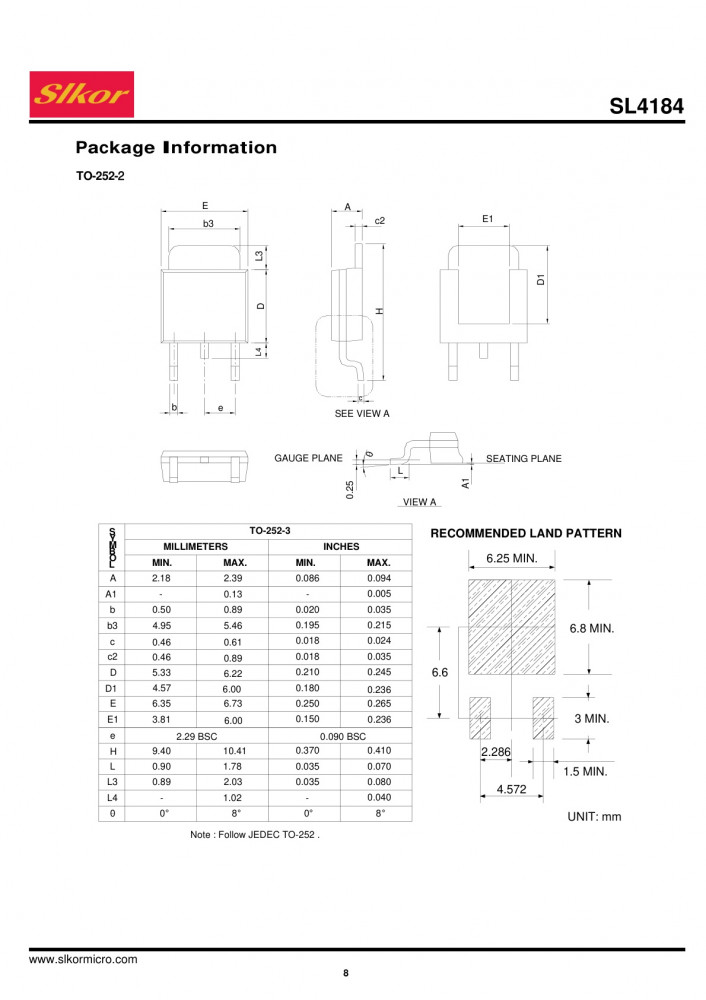 SL4184 datasheet page 8