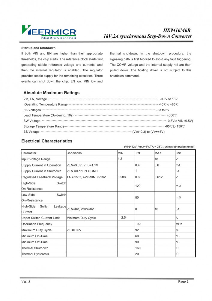 HE9416M6R datasheet page 4