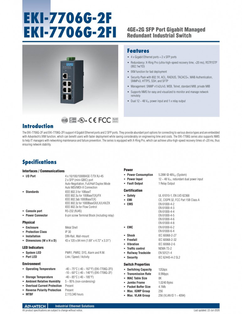EKI-7706G-2F product document, page 1