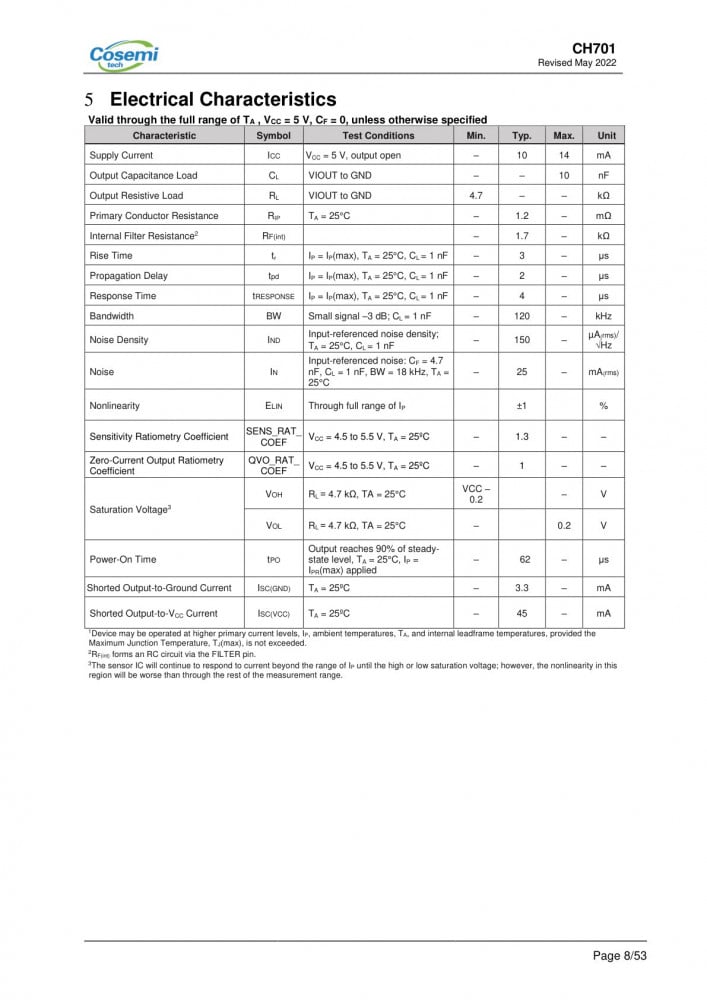 CH701 datasheet page 8