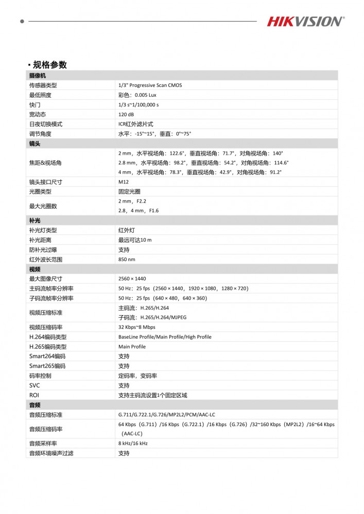 DS-2CD3546FWDV3-IT2.8mm datasheet page 2