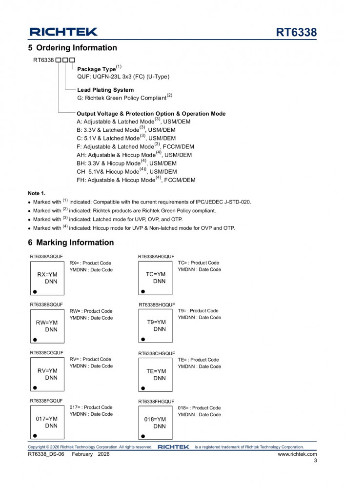 RT6338 datasheet page 3