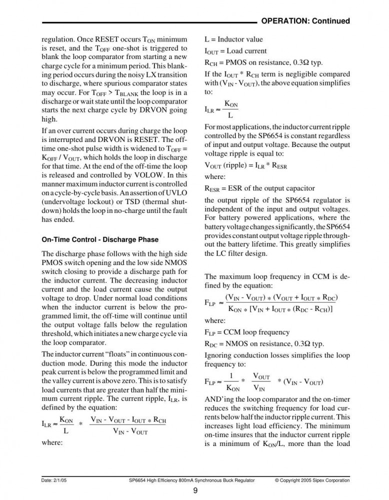 SP6654 technical document page 9