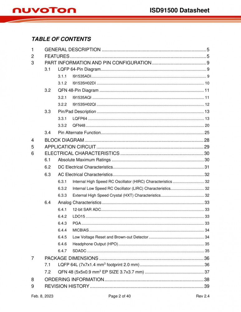 ISD91535ADI datasheet page 2