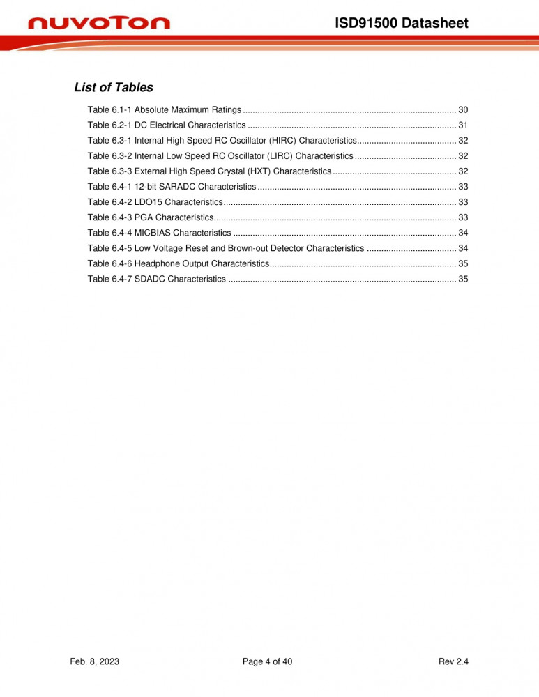 ISD91535ADI datasheet page 4