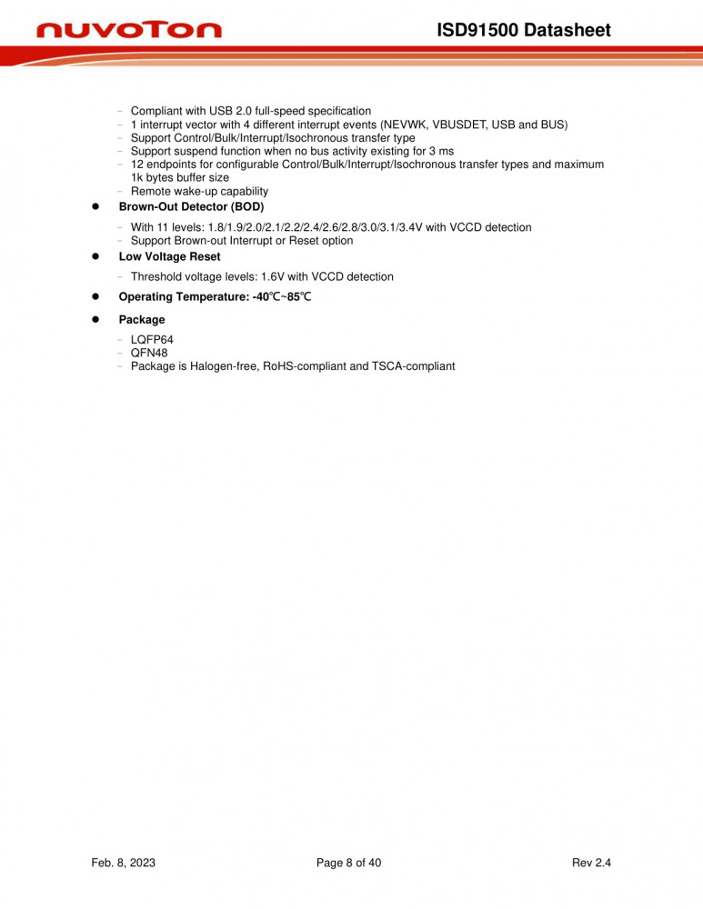 ISD91535ADI datasheet page 8