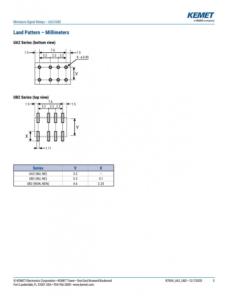 KEMET relay document page 5