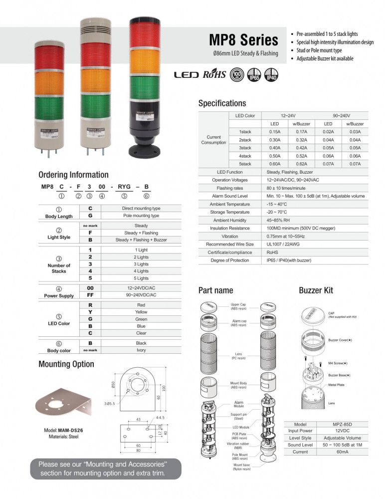 MP8 series product documentation, page 1