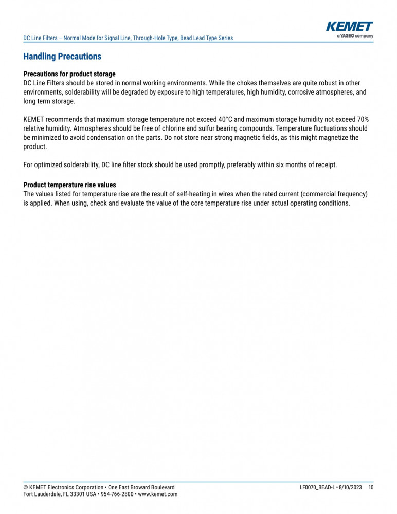 KEMET B-02-RTF document page 10