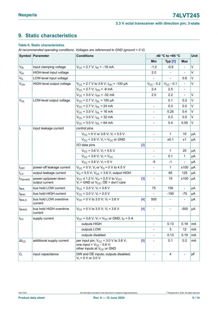 74LVT245D,118 datasheet page 5