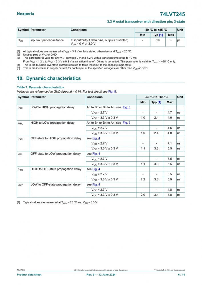 74LVT245D,118 datasheet page 6