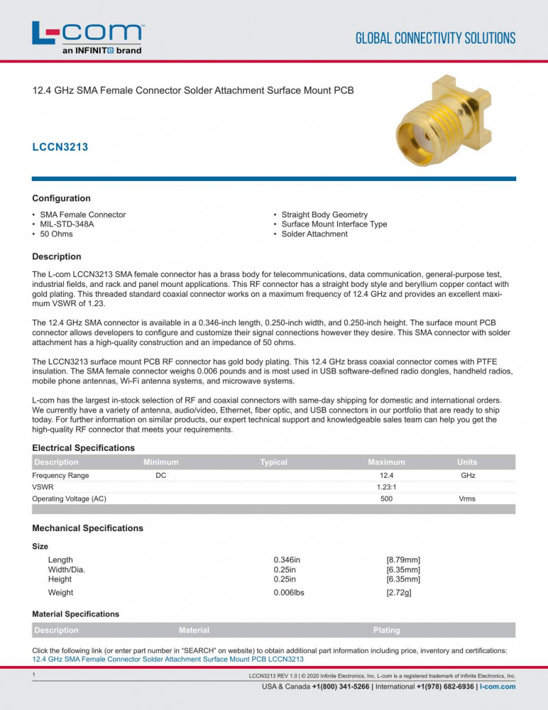 LCCN3213 technical document page 1