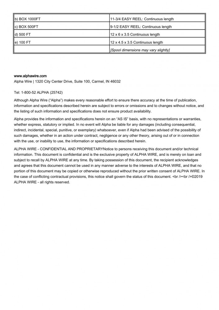 Alpha Wire 9059C technical document page 3