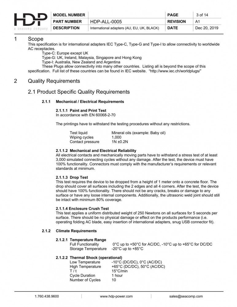 HDP-ALL-0005 specification page 4