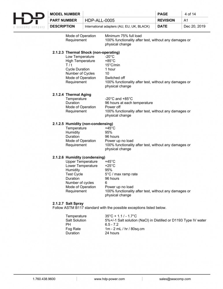 HDP-ALL-0005 specification page 5