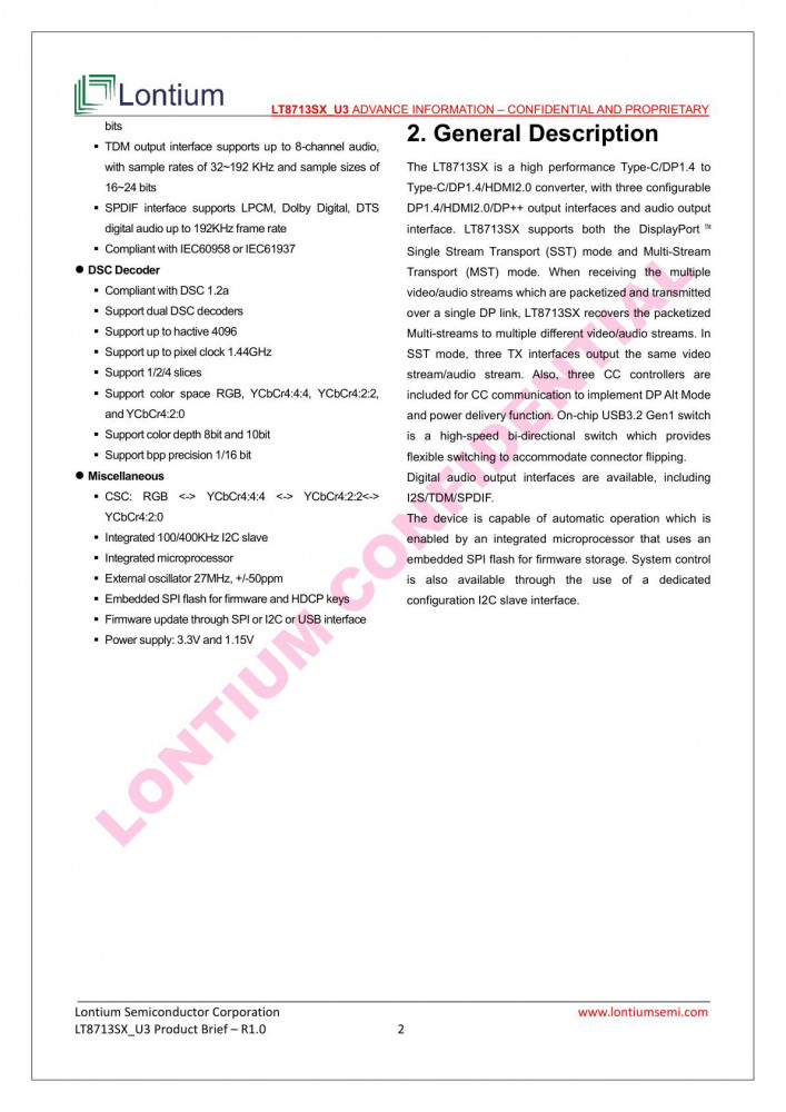 LT8713SX product document page 2
