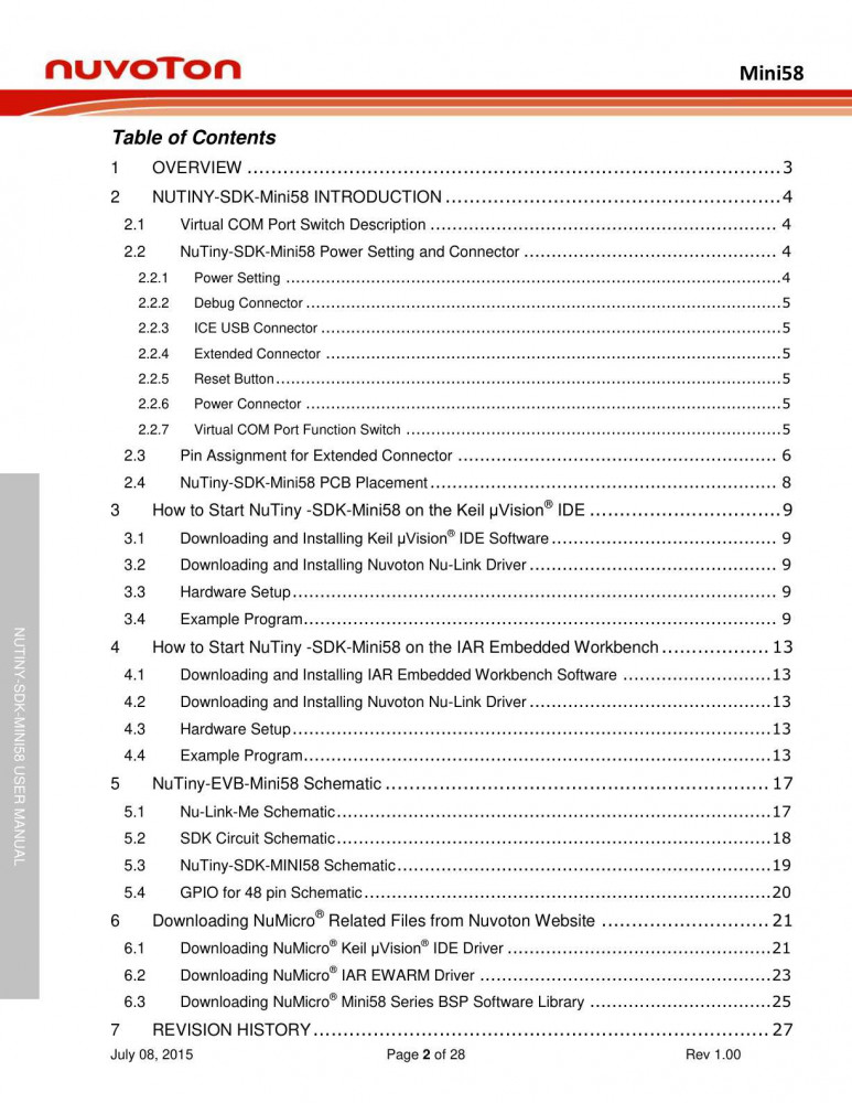 NuTiny-SDK-Mini58 manual page 2