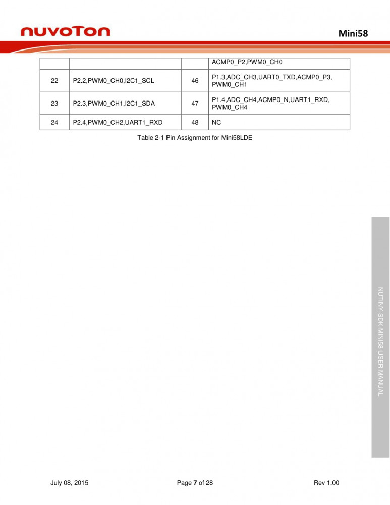 NuTiny-SDK-Mini58 manual page 7
