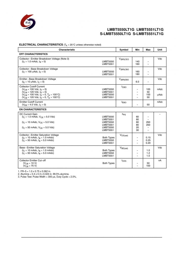 LMBT5551 datasheet page 2