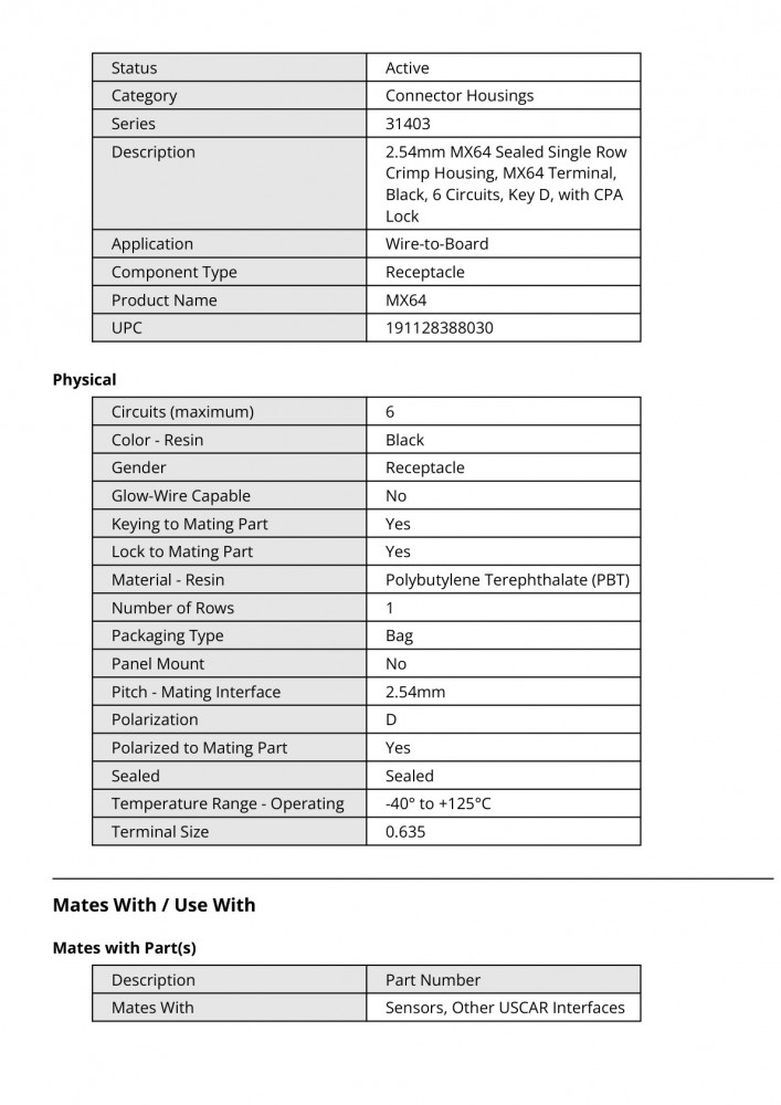 Technical document page 2 for product reference