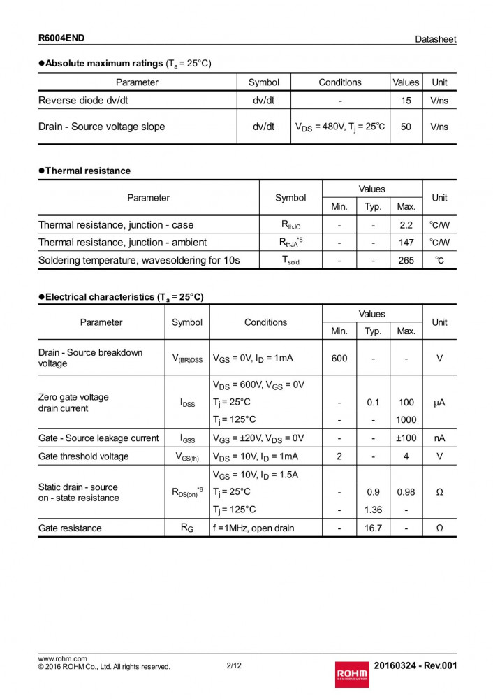 R6004ENDTL datasheet page 2