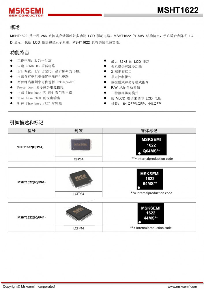 MSHT1622 datasheet page 2