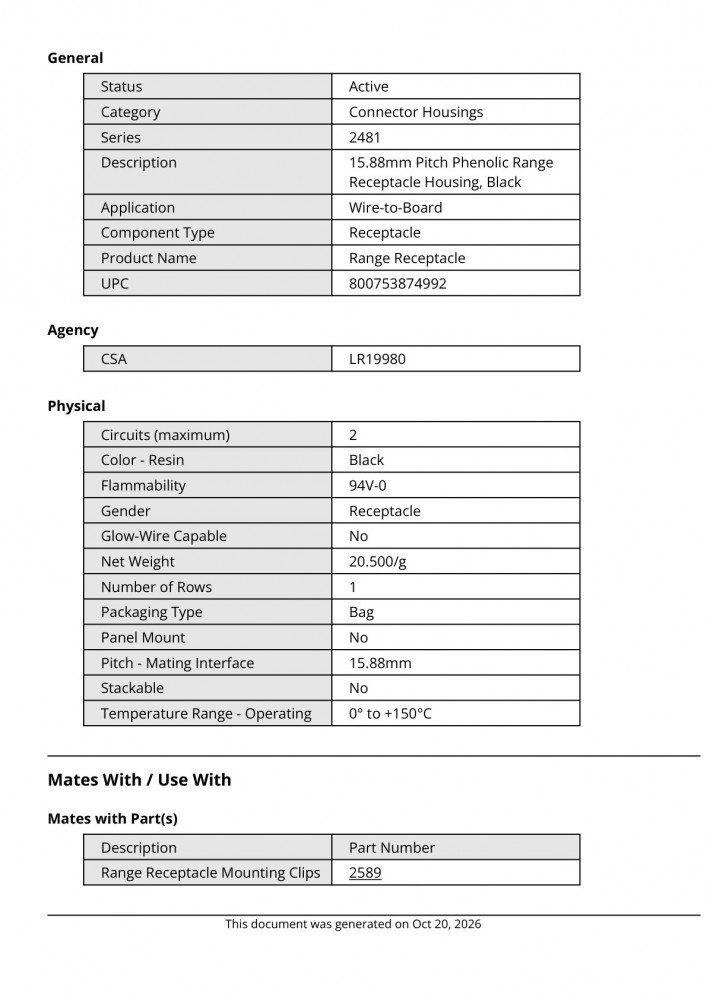 MOLEX 50160281 technical document image, page 2
