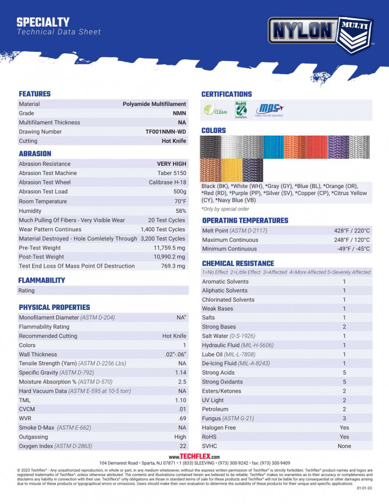 Nylon Multi product document, page 2