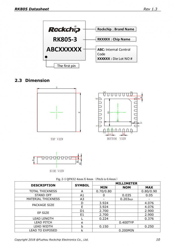 RK805 datasheet page 10