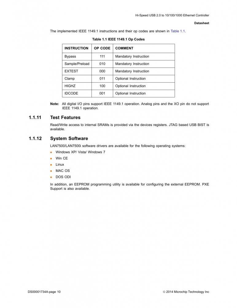 LAN7500i technical document page 10