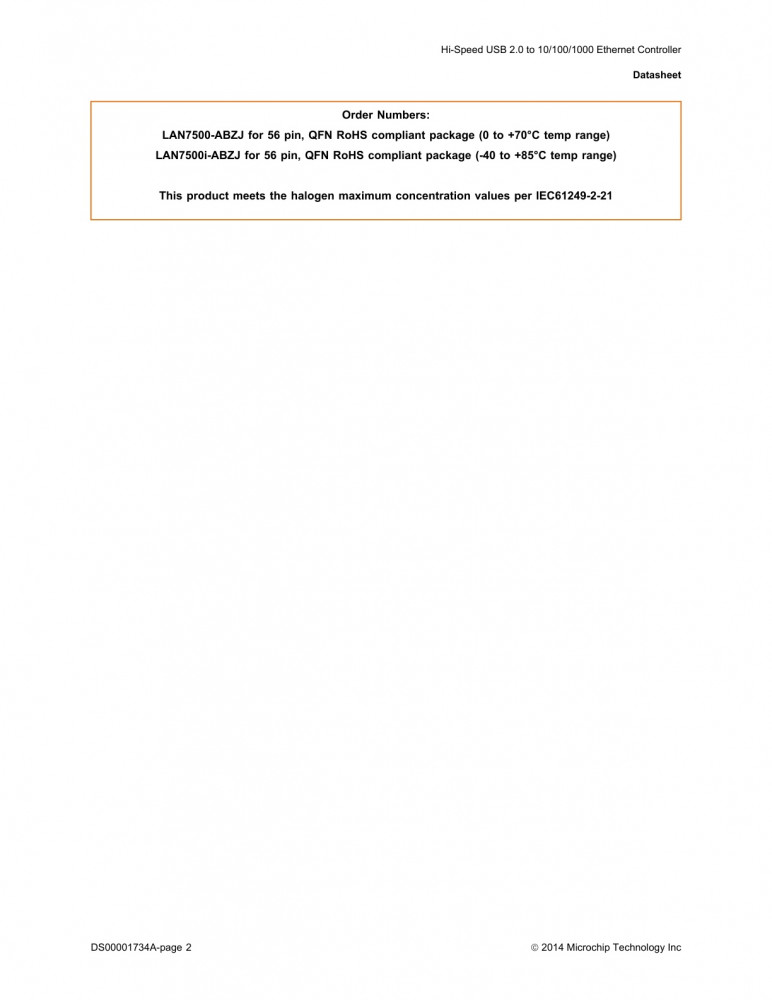 LAN7500i technical document page 2