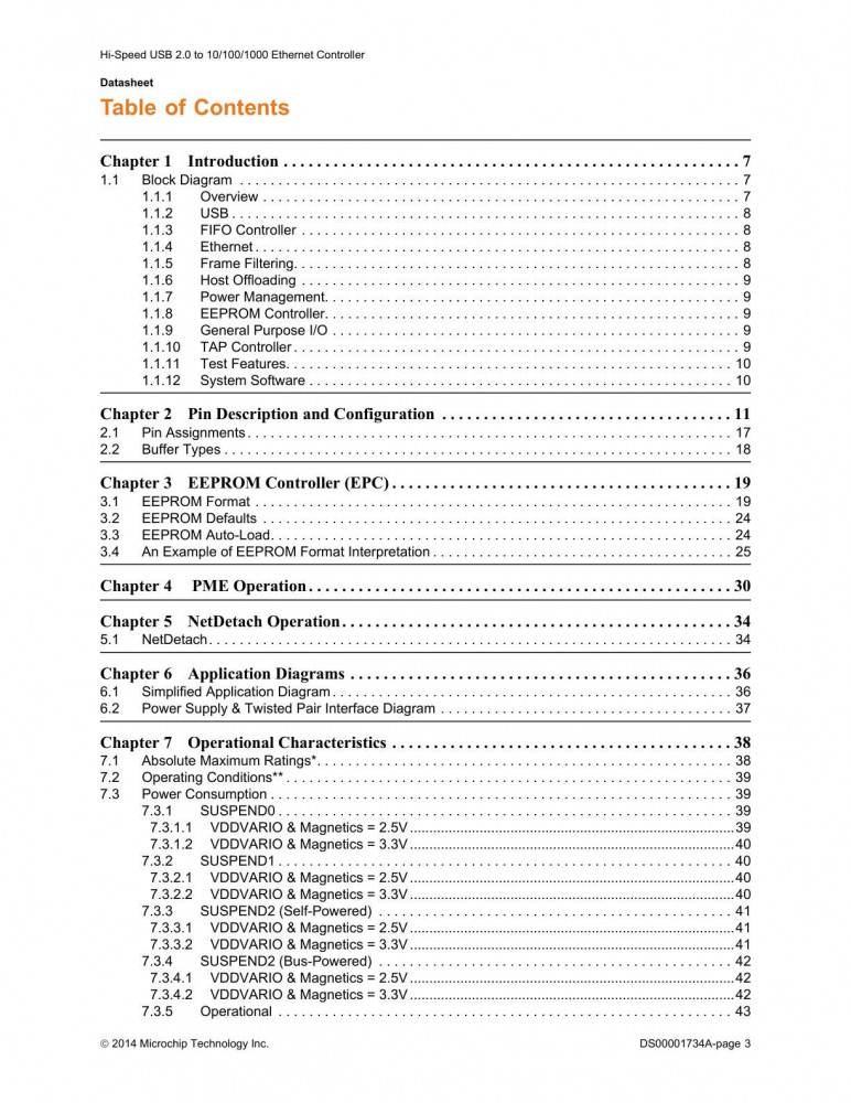 LAN7500i technical document page 3