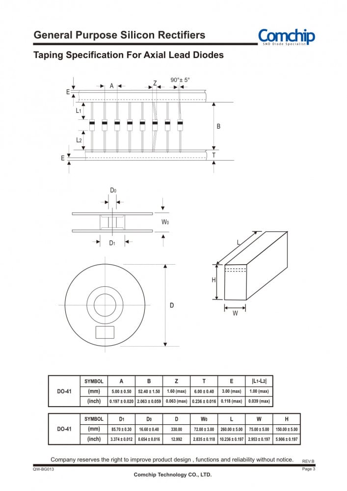 Comchip 1N4007-G datasheet page 3