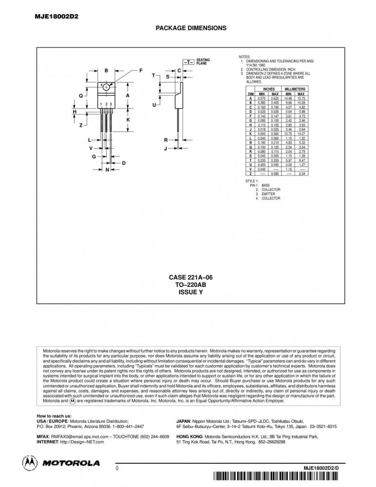 MJE18002D2 datasheet page 4