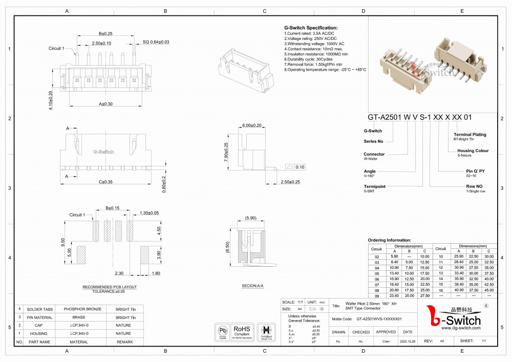 GT-A2501WVS-106SBT01 product material image