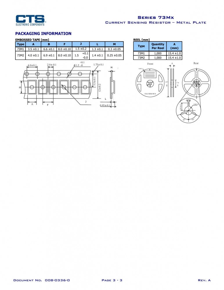 CTS 73M2AR010F datasheet page 3